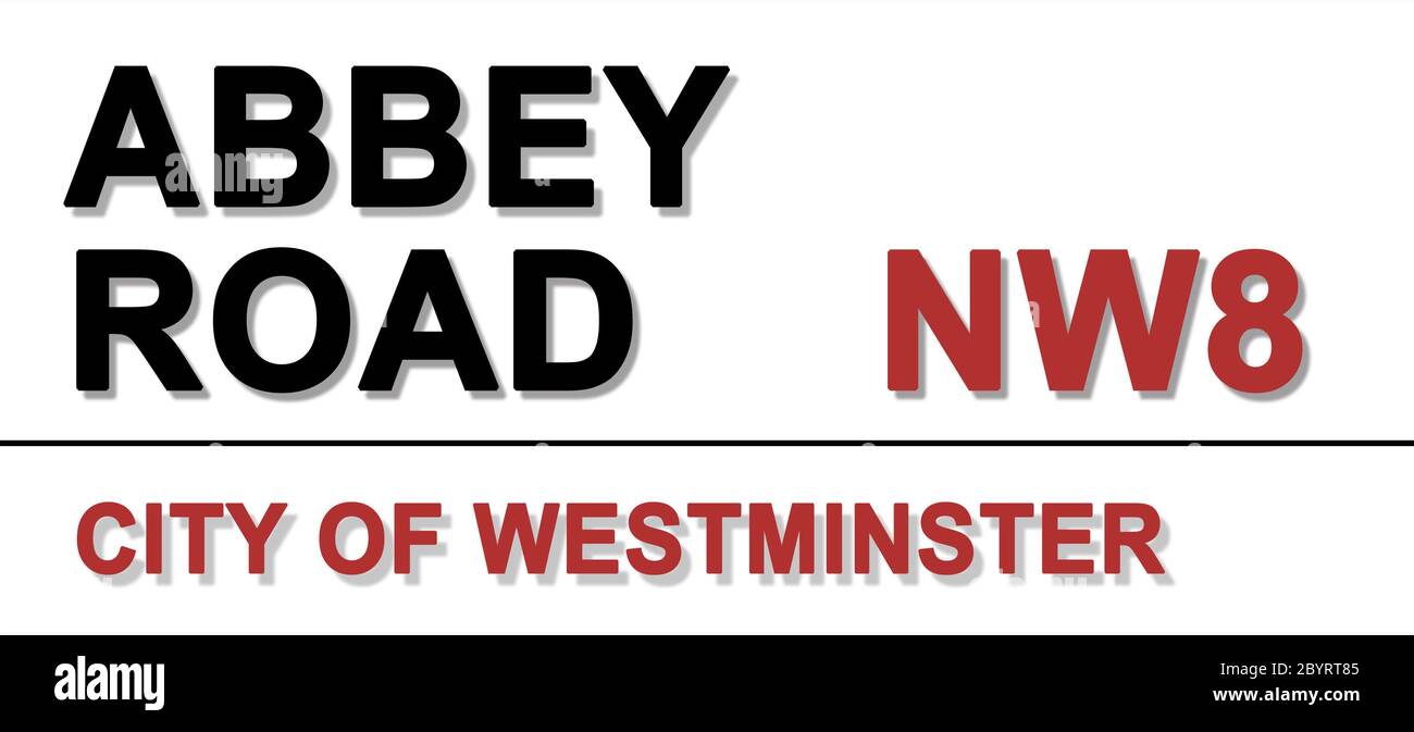 Abbey Road road sign famous for the Abbey Road Music studios, London ...