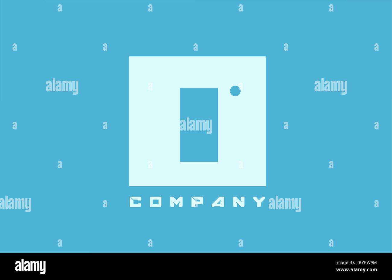 blue white I alphabet letter logo icon for company and business with ...
