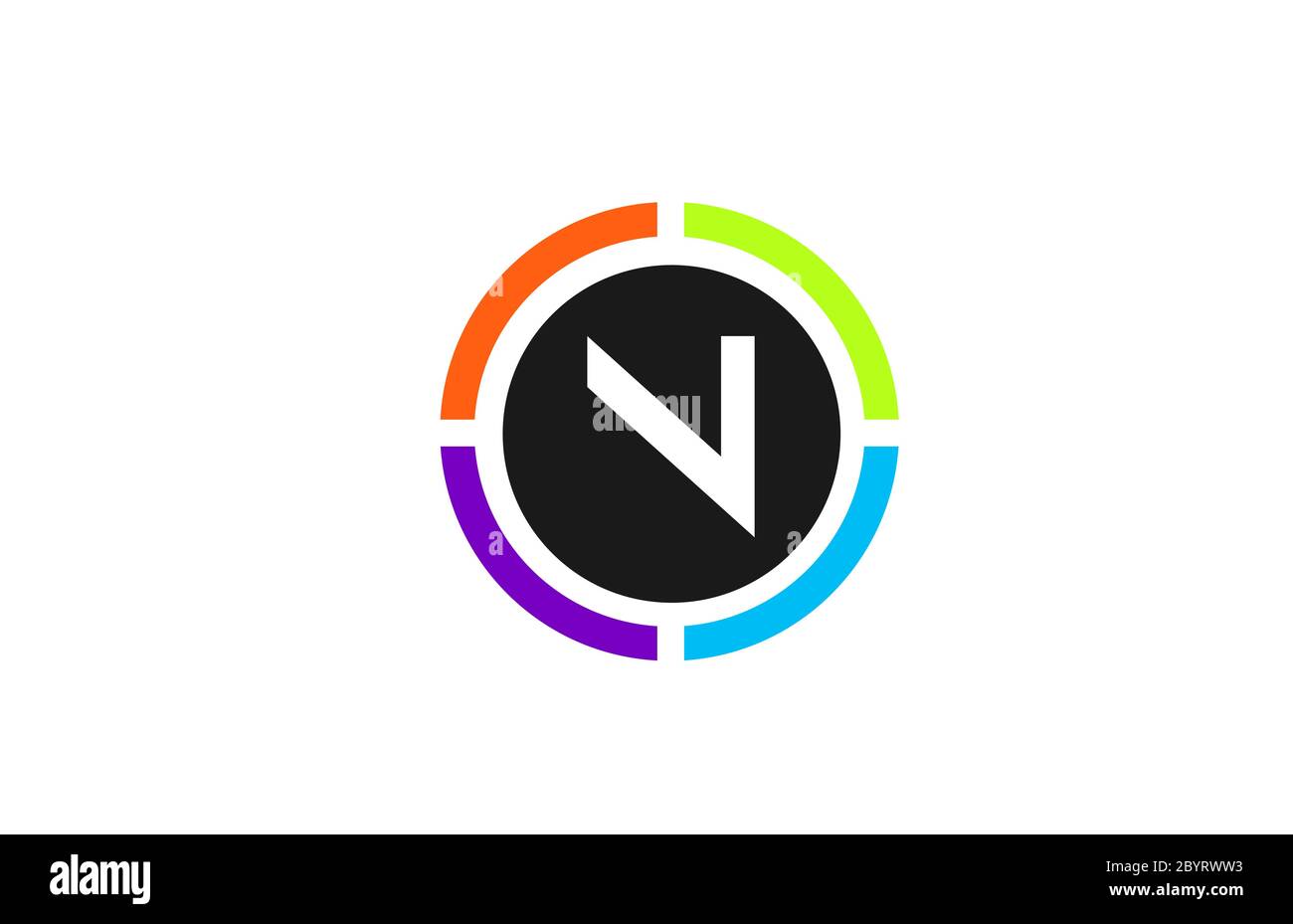 N colored alphabet letter logo icon design for business and company ...