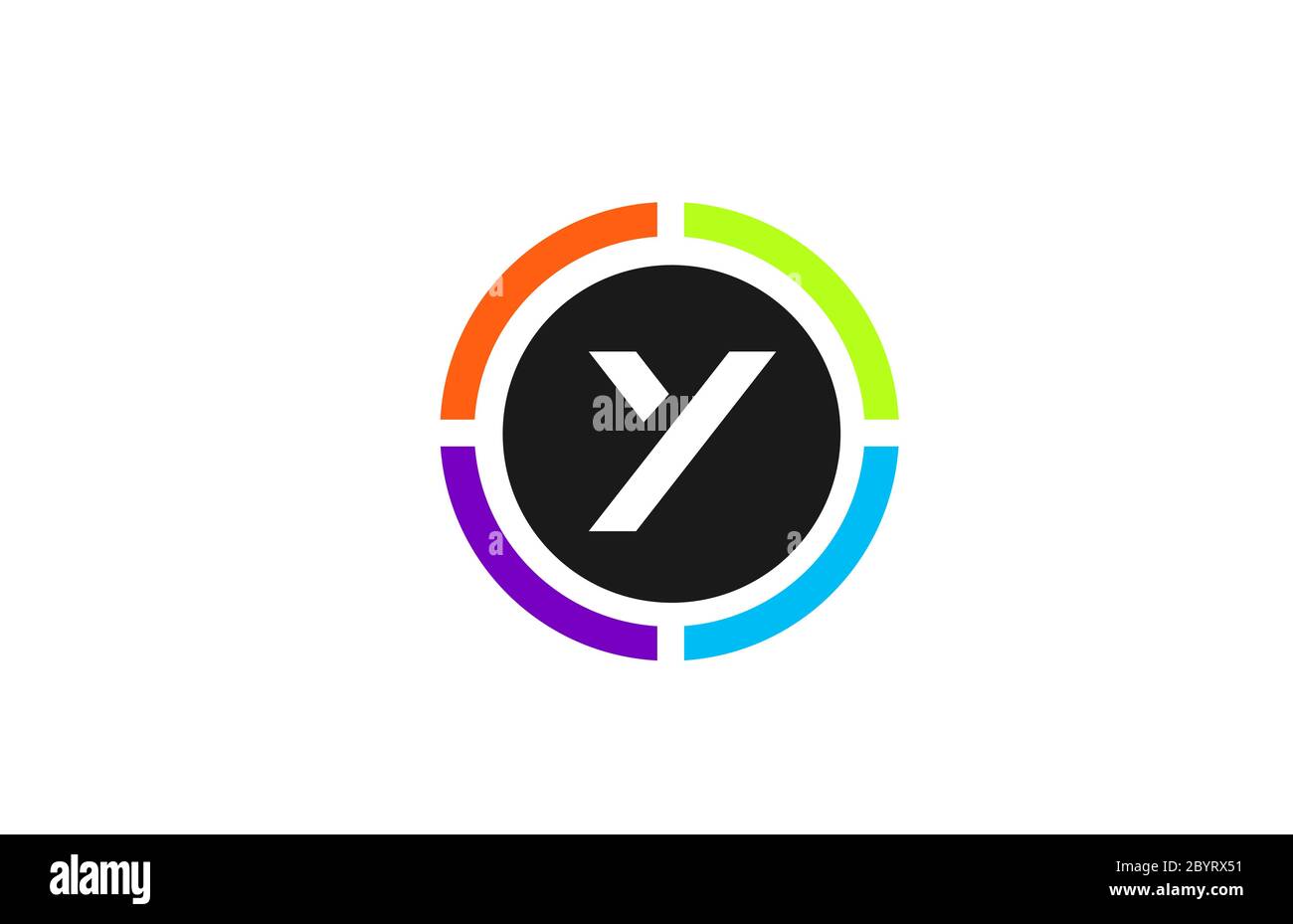 Y colored alphabet letter logo icon design for business and company ...