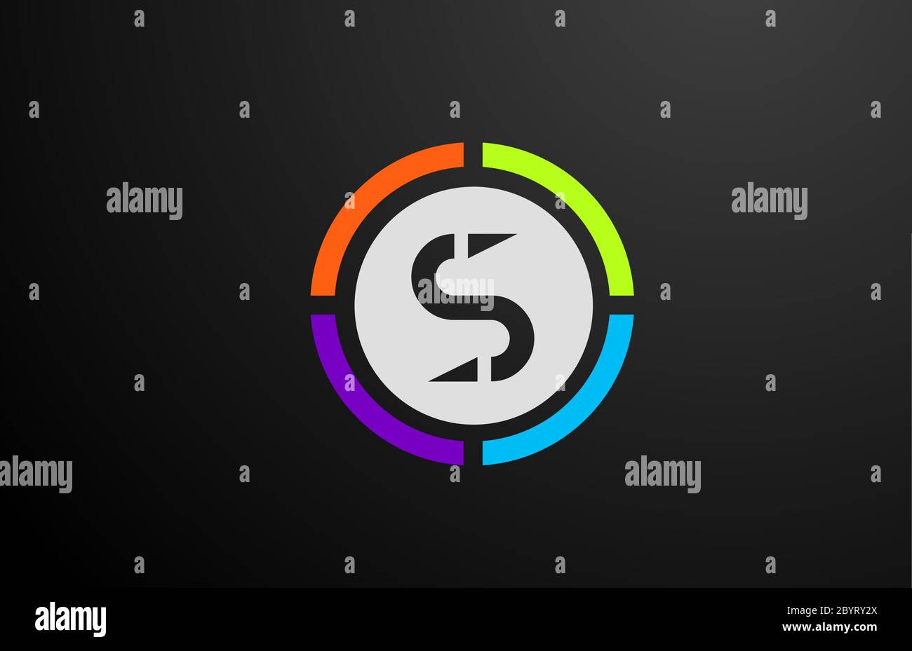 colored S alphabet letter logo icon design for business and company ...
