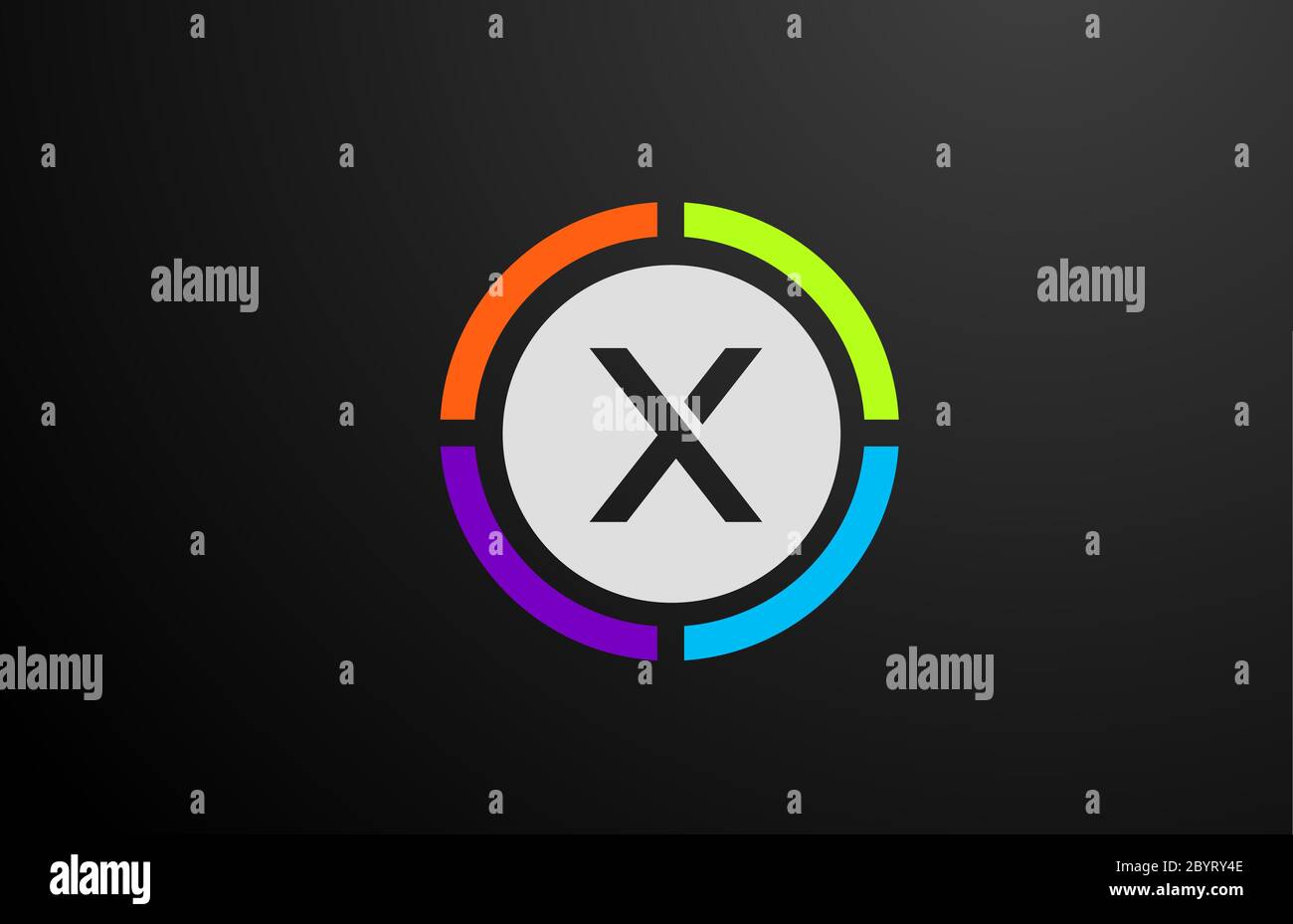 colored X alphabet letter logo icon design for business and company ...