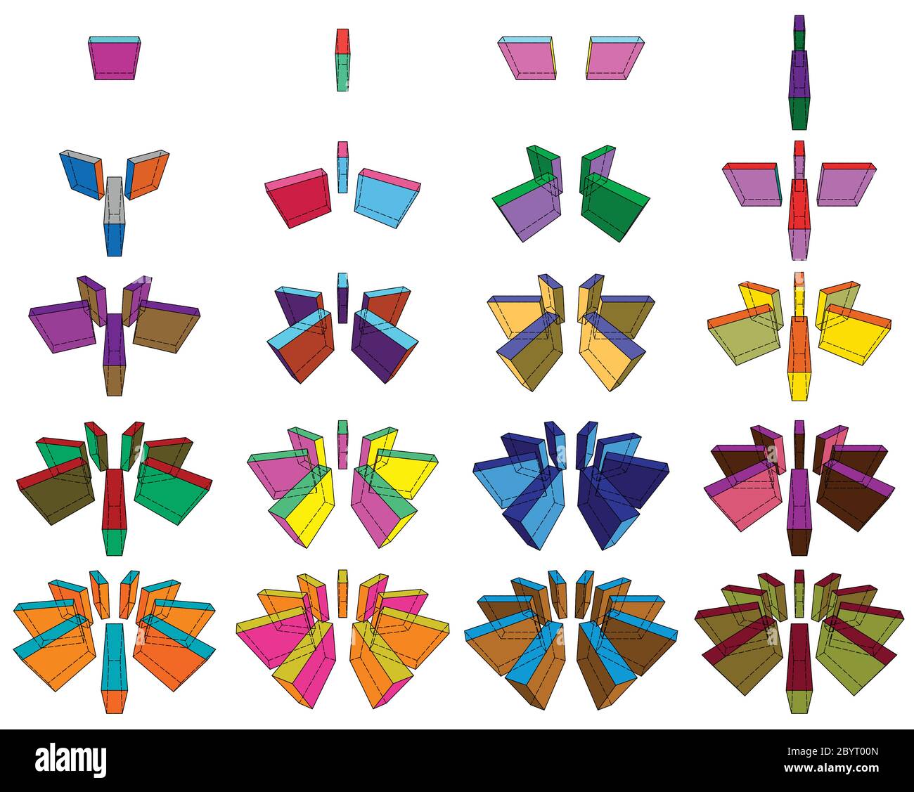 collection of orthogonal geometric shapes or design elements in many ...