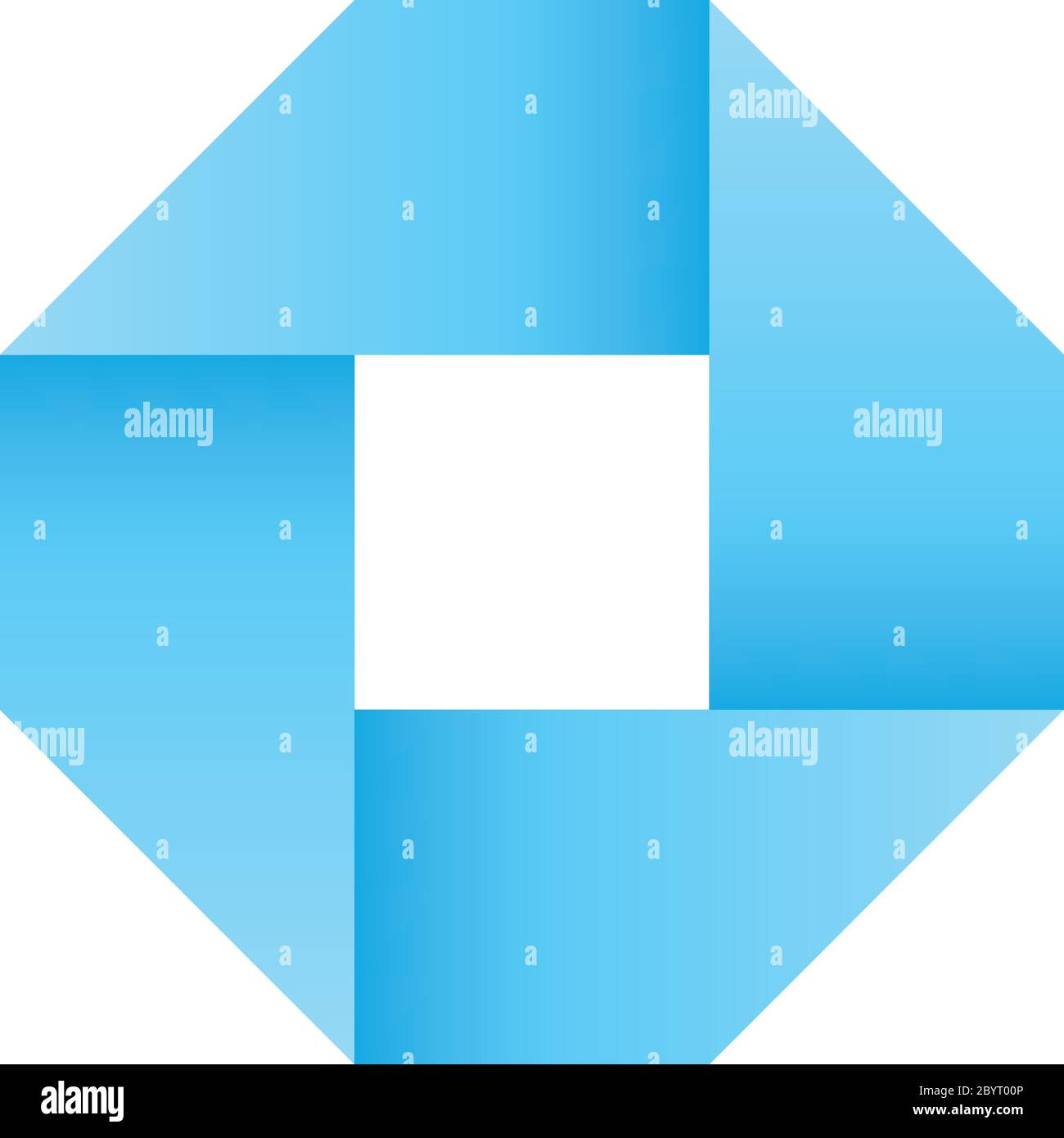 Blue infinite ribbon loop folded in a shape of square. 3D-like vector ...