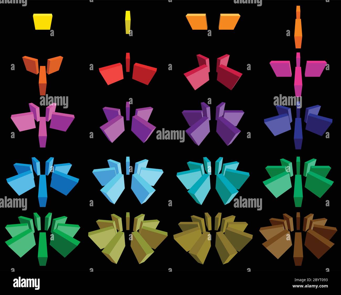 collection of orthogonal geometric shapes or design elements in many ...