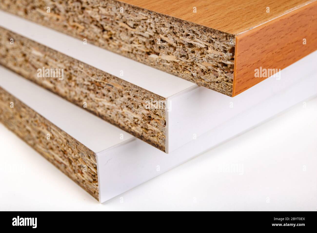 Stacked chipboard with veneer. Material for the construction of ...