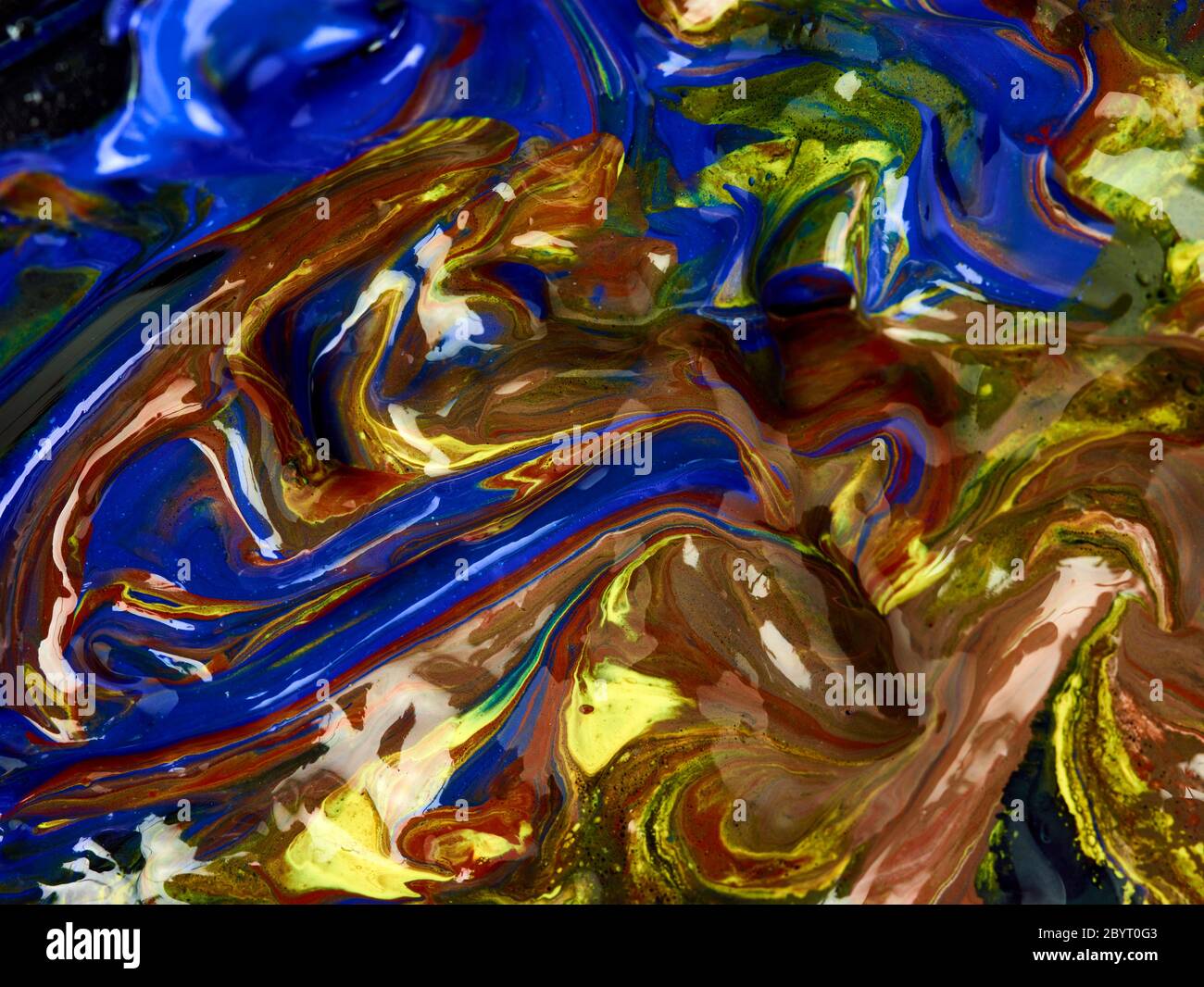 Abstract of colourful and transient paint swirls Stock Photo - Alamy