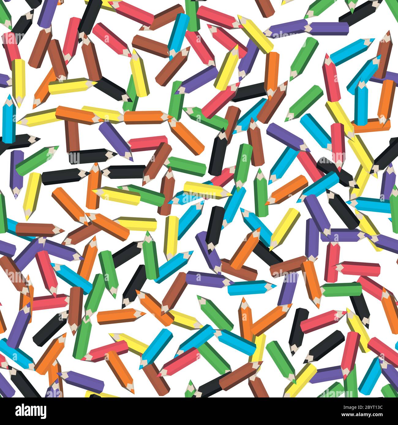 Colorful seamless background of pencils. Sharpened crayons. Vector ...
