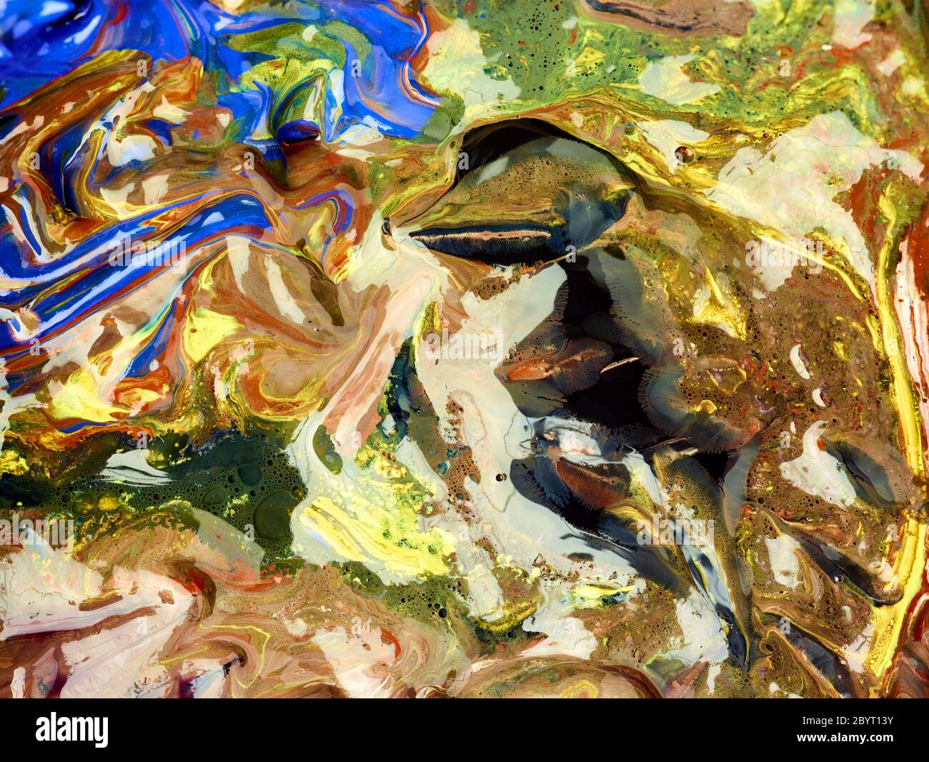 Abstract of colourful and transient paint swirls Stock Photo - Alamy