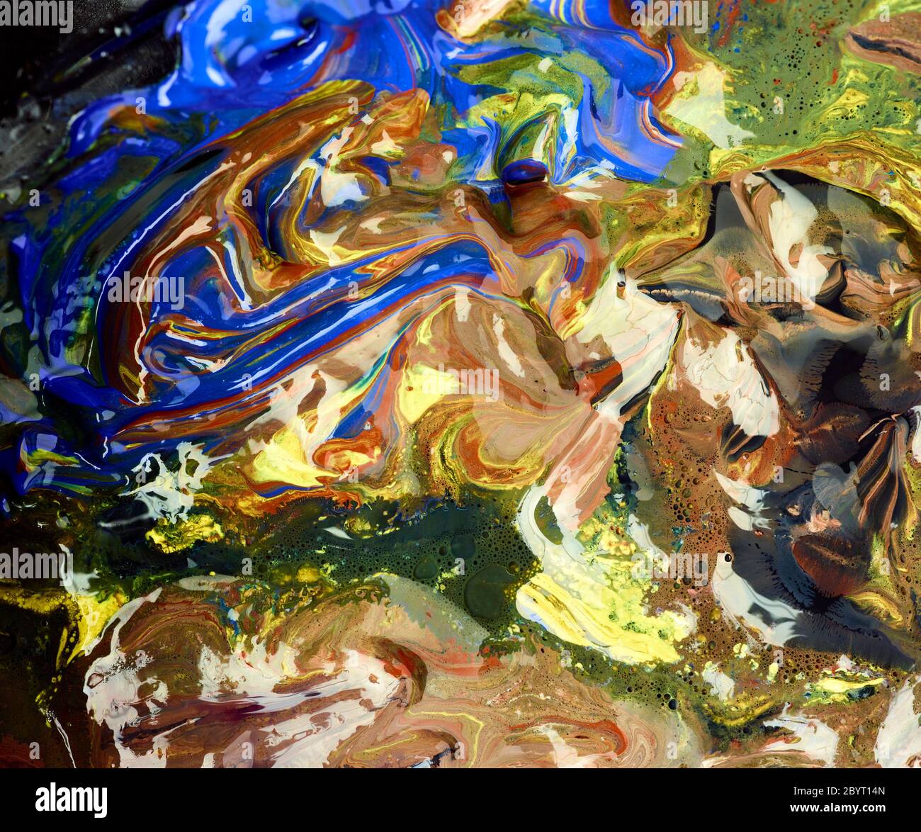 Abstract of colourful and transient paint swirls Stock Photo - Alamy