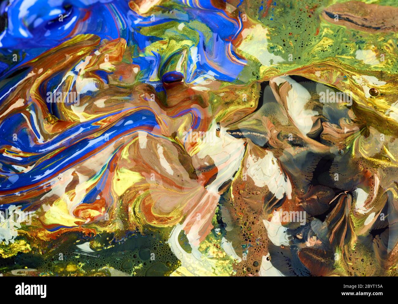 Abstract of colourful and transient paint swirls Stock Photo - Alamy