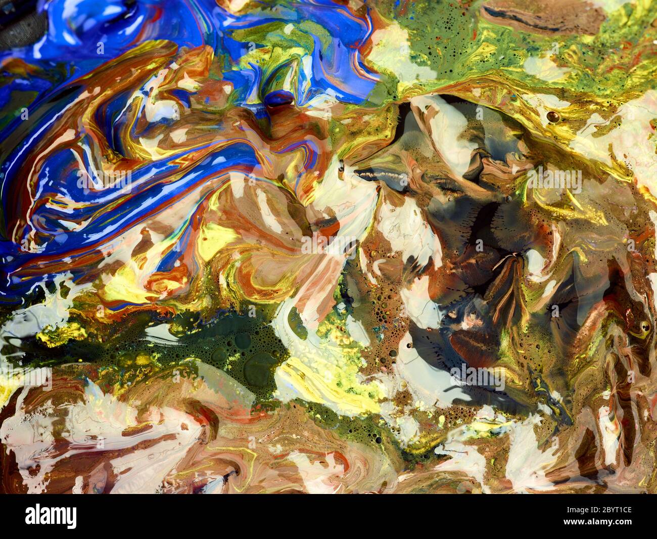 Abstract of colourful and transient paint swirls Stock Photo - Alamy