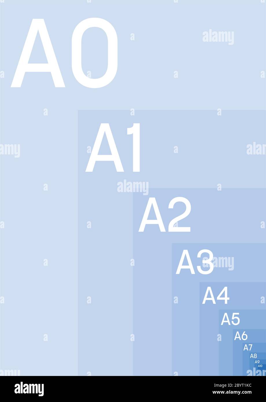 A Series Paper Sizes with labels. Simple flat vector illustration Stock ...