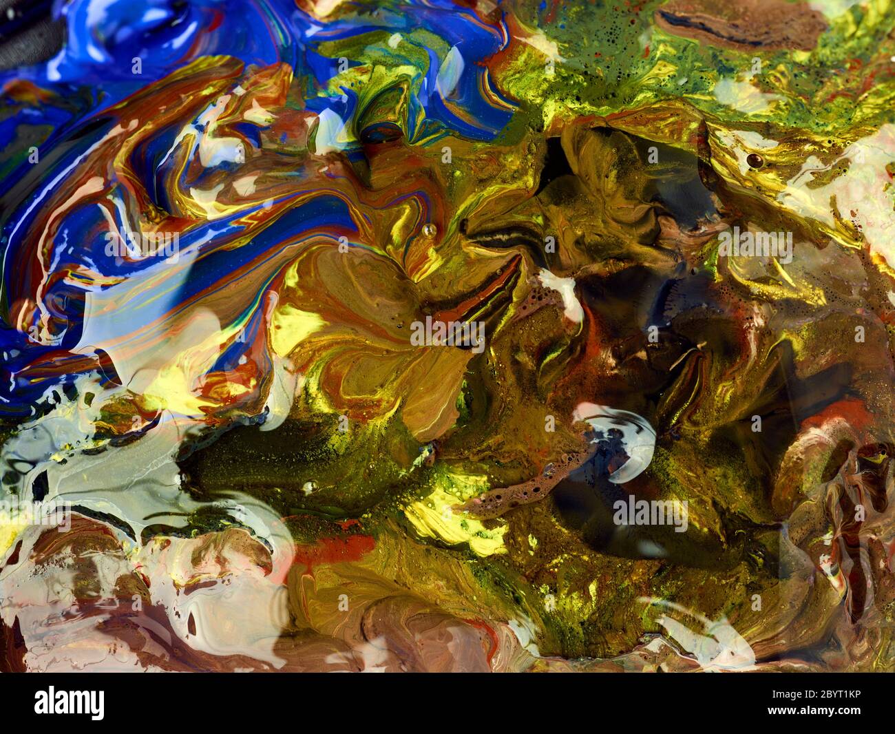 Abstract of colourful and transient paint swirls Stock Photo - Alamy