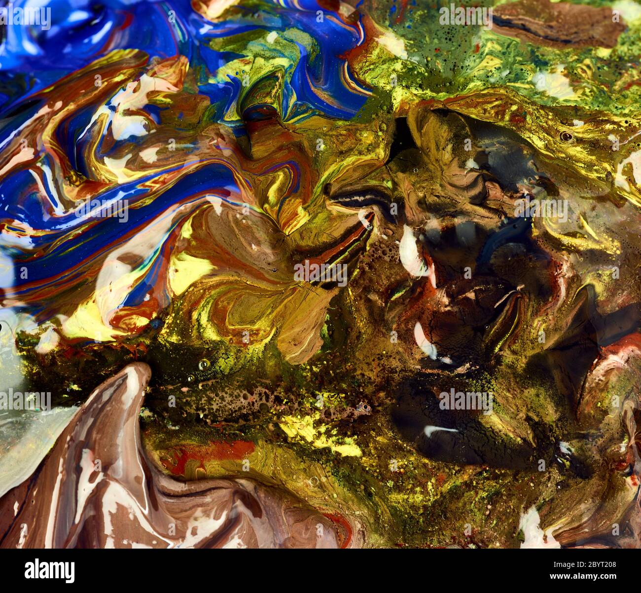 Abstract of colourful and transient paint swirls Stock Photo - Alamy