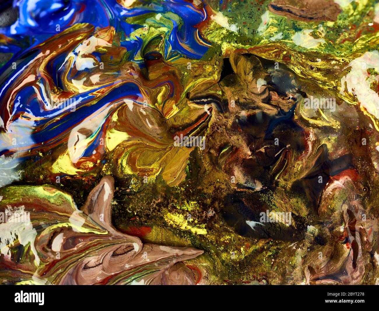Abstract of colourful and transient paint swirls Stock Photo - Alamy