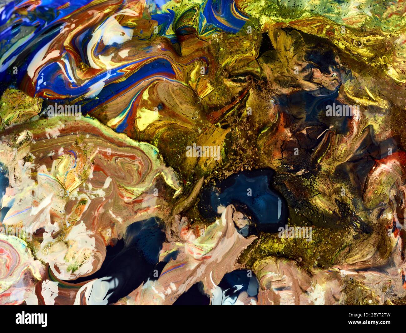 Abstract of colourful and transient paint swirls Stock Photo - Alamy