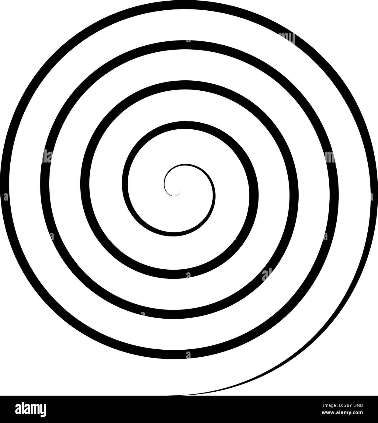 Thin black spiral symbol. Simple flat vector design element Stock ...
