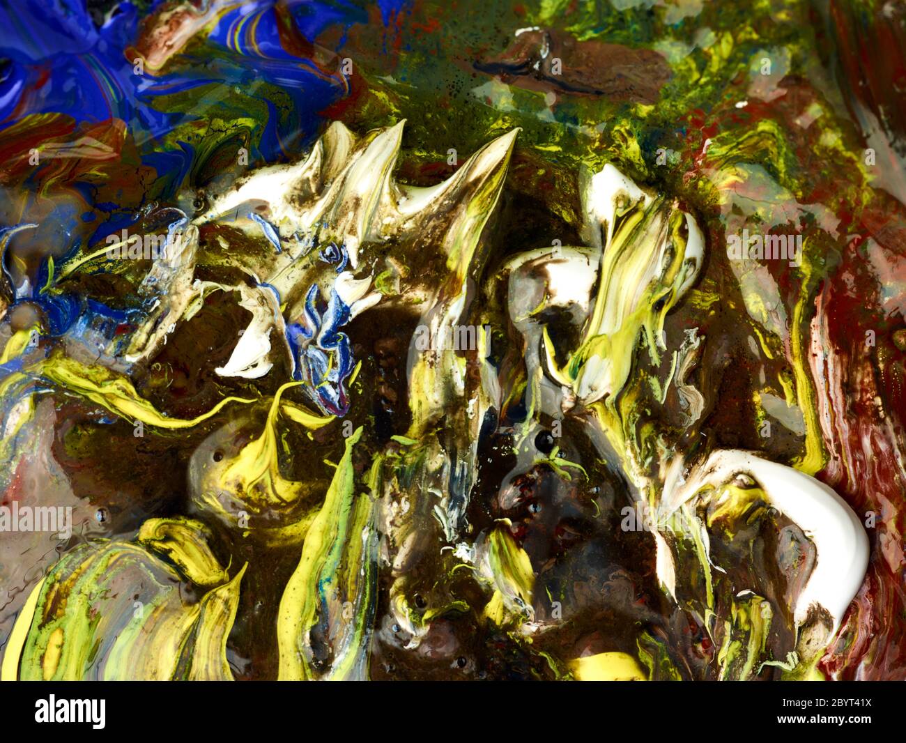 Abstract of colourful and transient paint swirls Stock Photo - Alamy