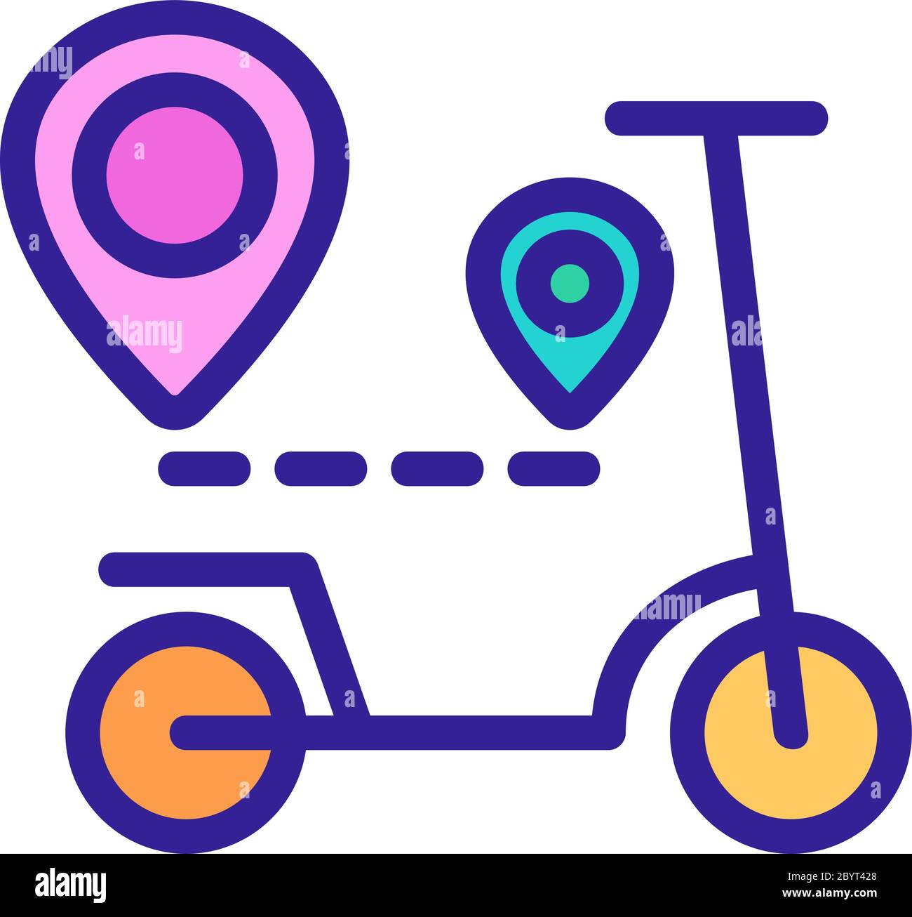 scooter gps mark way direction icon vector outline illustration Stock ...