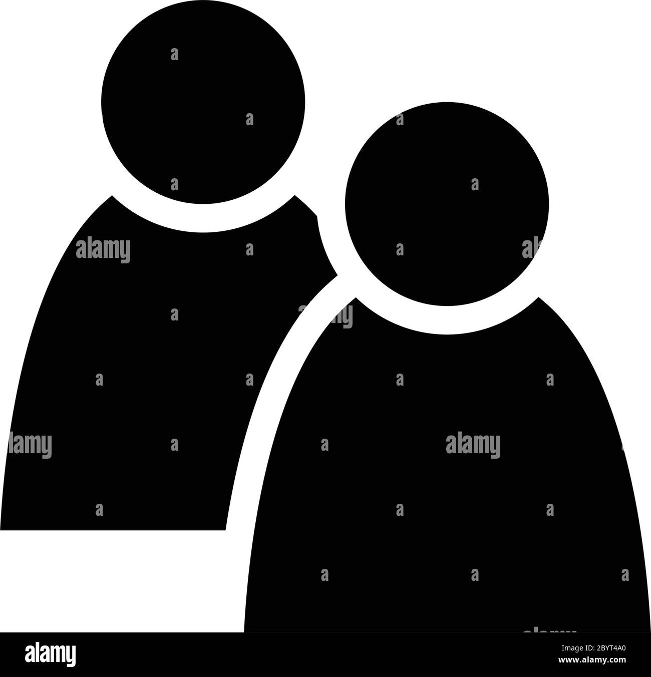 2 people tandem icon. Group of persons. Simplified human pictogram ...