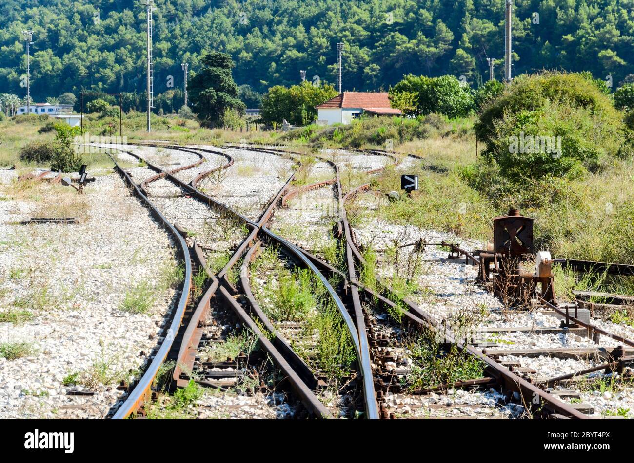 Views from the train along the Bar-Belgrade railway in the Balkans ...