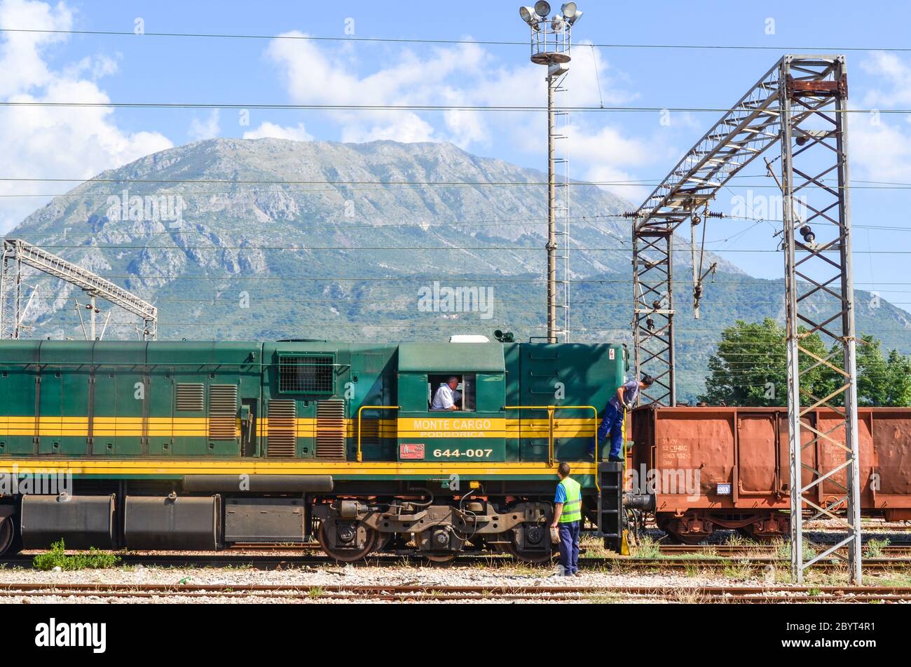 Views from the train along the Bar-Belgrade railway in the Balkans ...