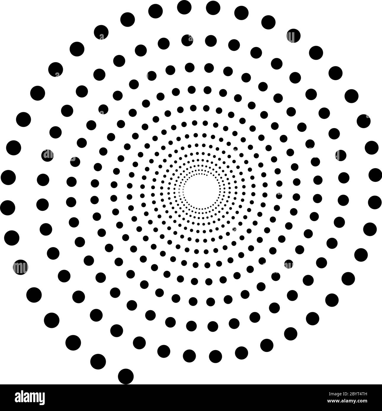 Black dotted spiral symbol. Simple flat vector design element Stock ...