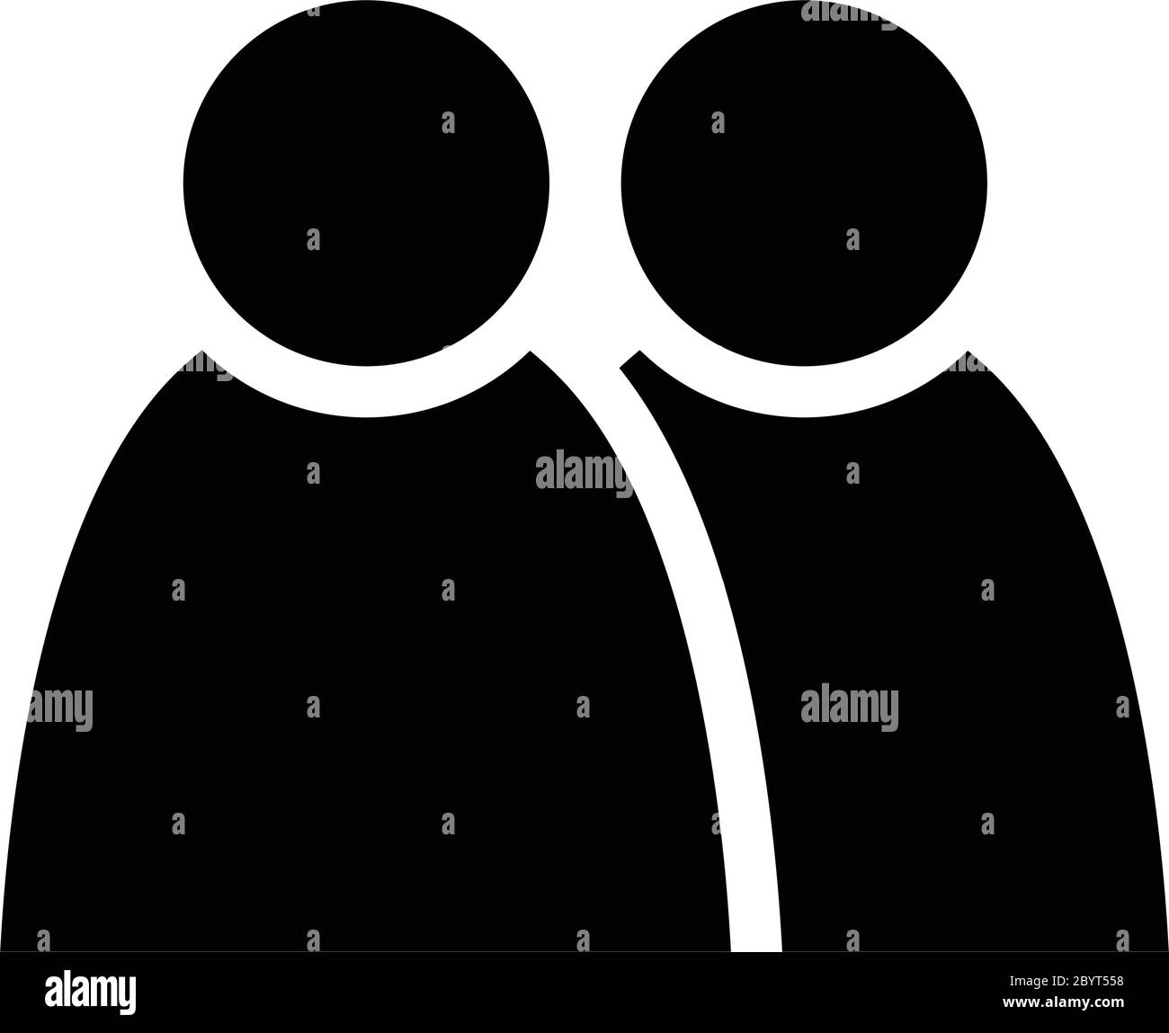 2 people tandem icon. Group of persons. Simplified human pictogram ...