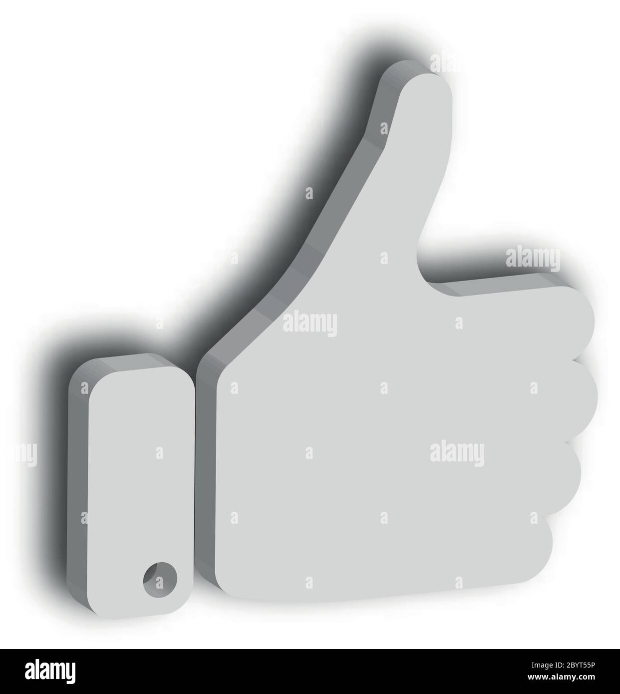 White hand with thumb up. Gesture of like, agree, yes, approval or ...