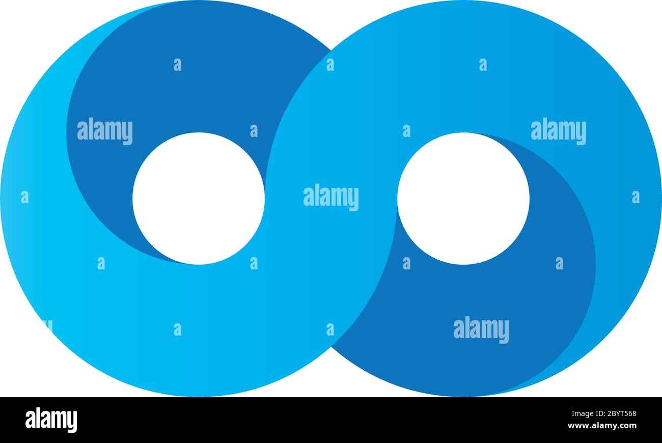 Blue infinity symbol icon. 3D-like gradient design effect. Vector ...
