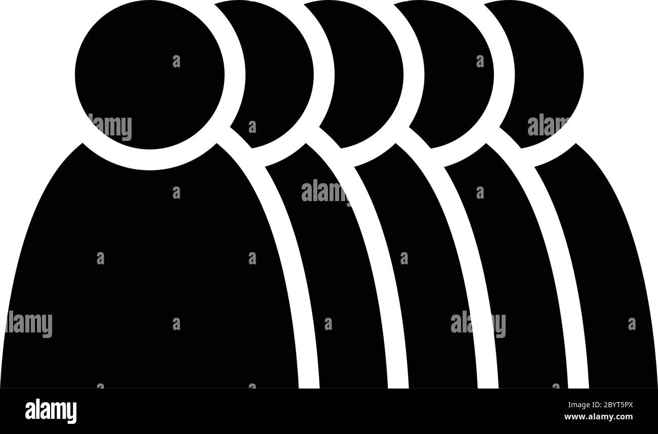 5 people icon. Group of persons. Simplified human pictogram. Modern ...