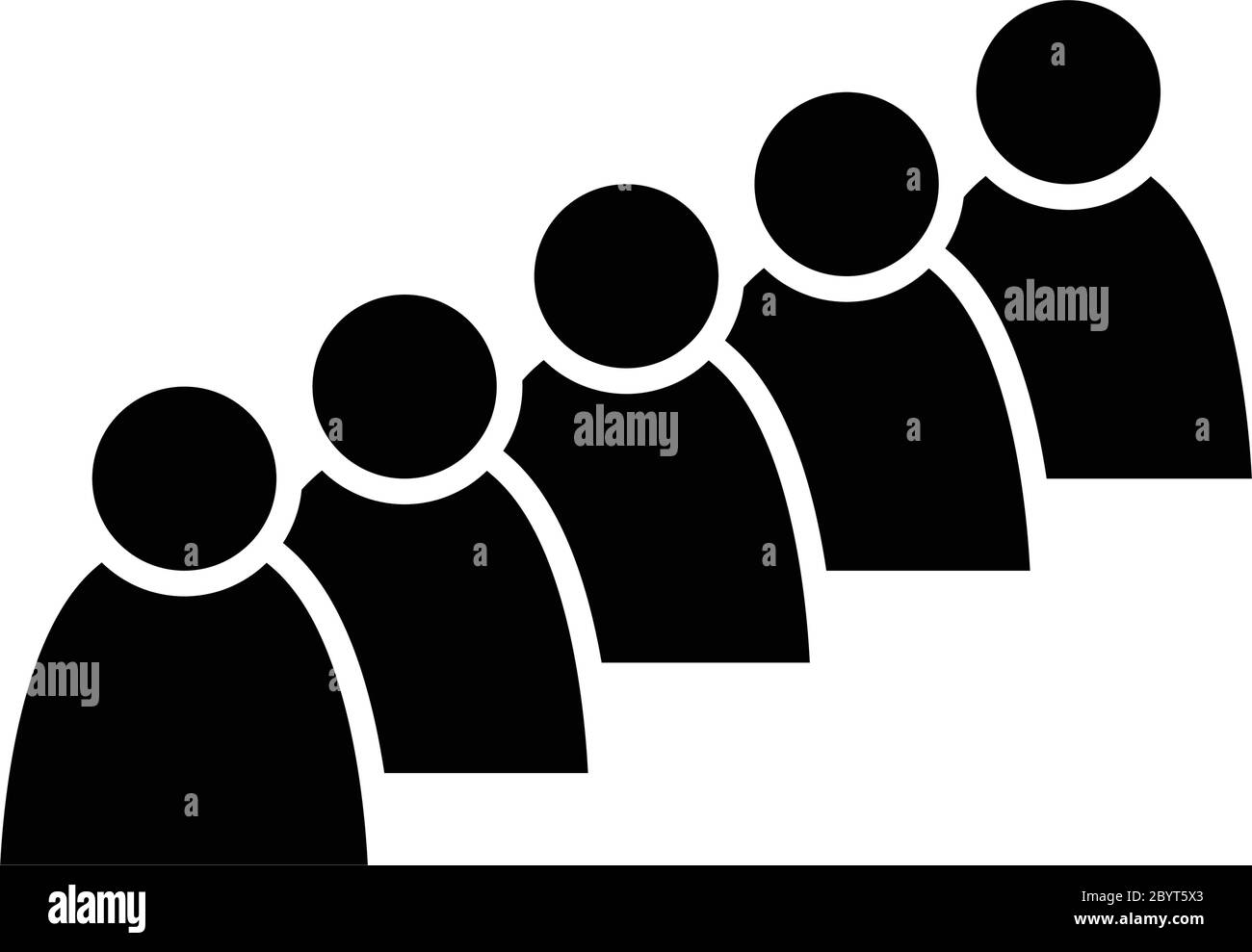 5 people icon. Group of persons. Simplified human pictogram. Modern ...