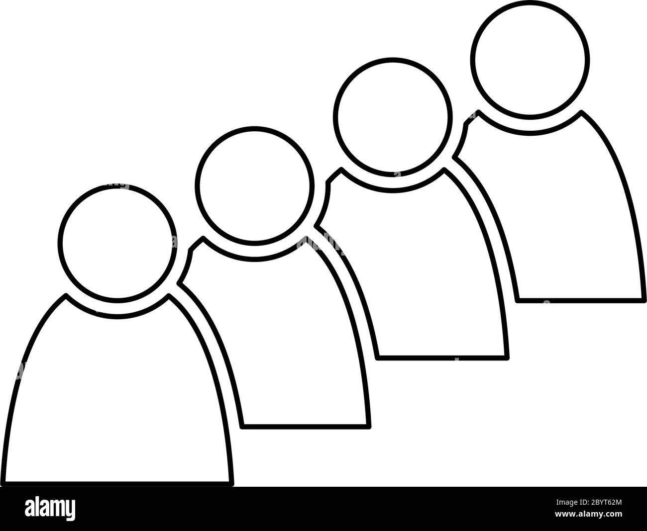 4 people icon. Group of persons. Simplified human pictogram. Modern ...