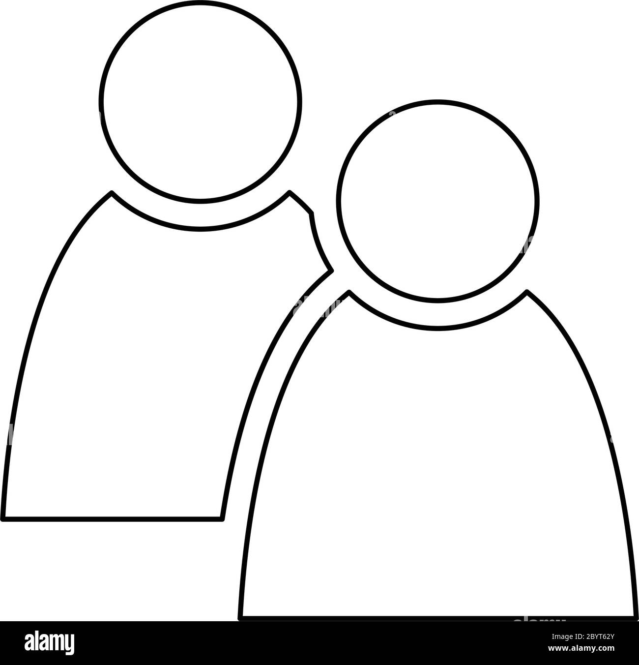 2 people tandem icon. Group of persons. Simplified human pictogram ...