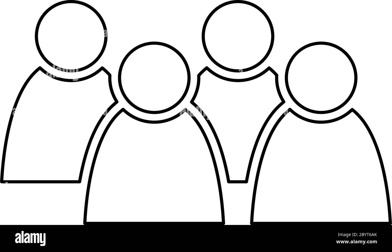 4 people icon. Group of persons. Simplified human pictogram. Modern ...