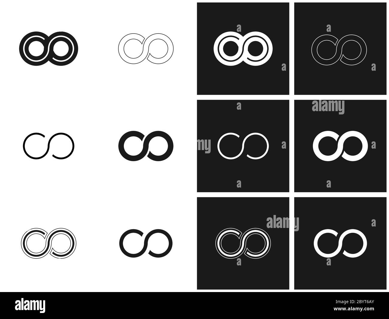 Infinity symbol set in grey and white, endless, infinite Stock Vector ...
