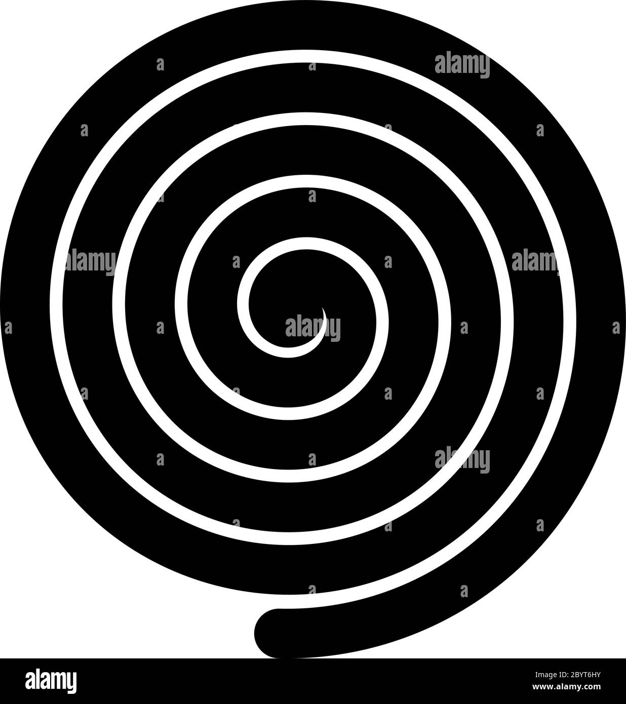 Thick black spiral symbol. Simple flat vector design element Stock ...