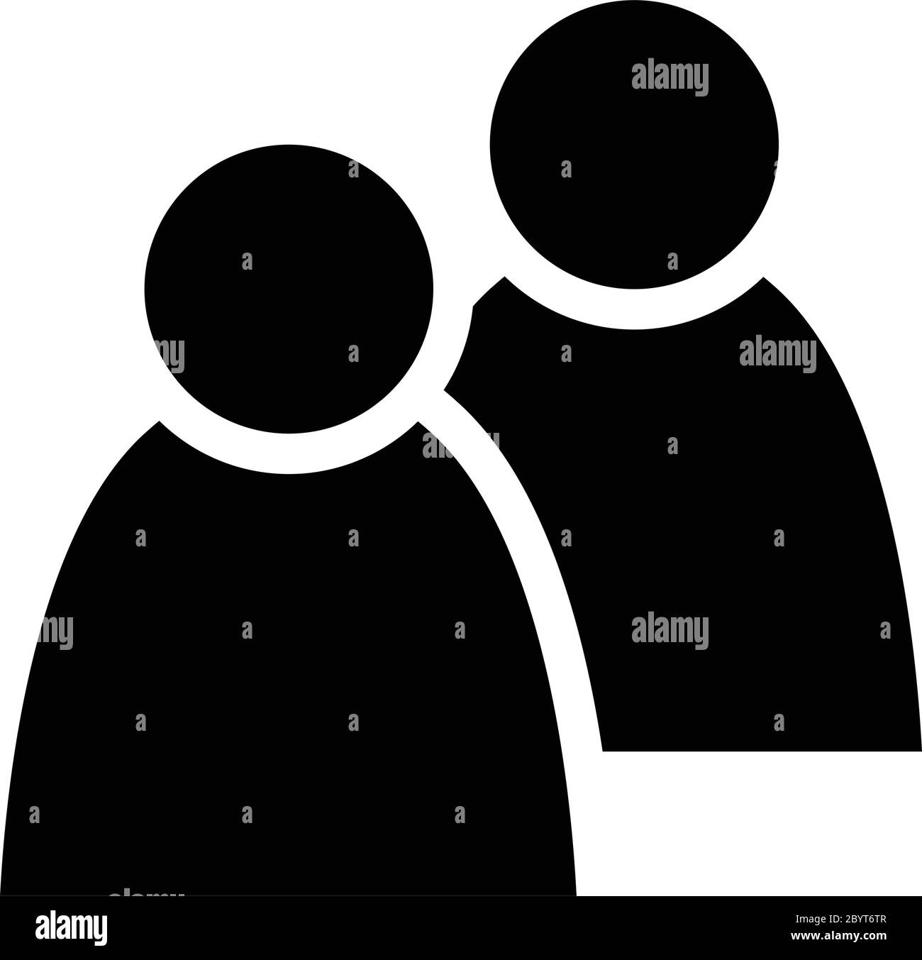 2 people tandem icon. Group of persons. Simplified human pictogram ...