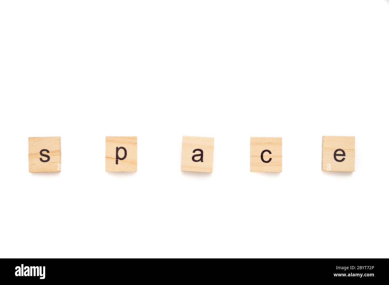 Generic wooden scrabble tiles isolated on white background spelling the ...