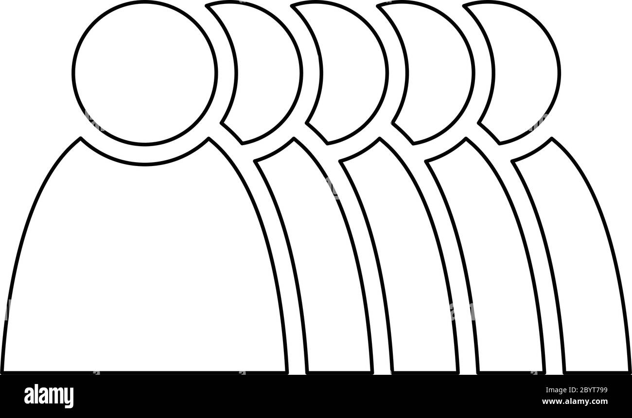 5 people icon. Group of persons. Simplified human pictogram. Modern ...