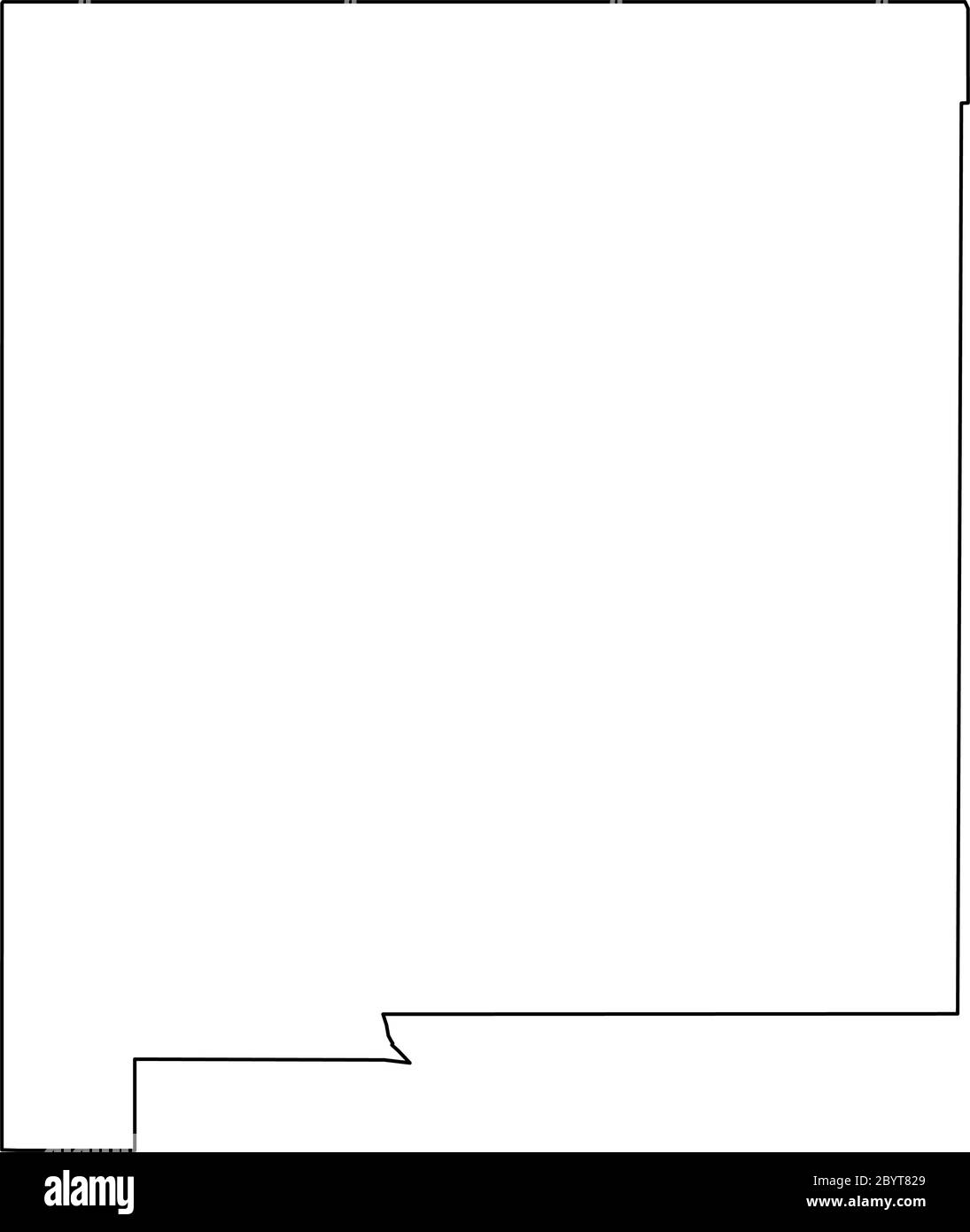 New Mexico, state of USA - solid black outline map of country area ...