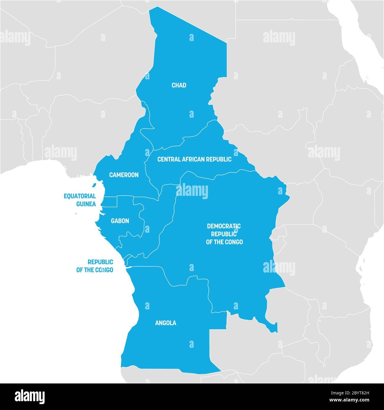 South America Region. Map of countries in southern America. Vector ...