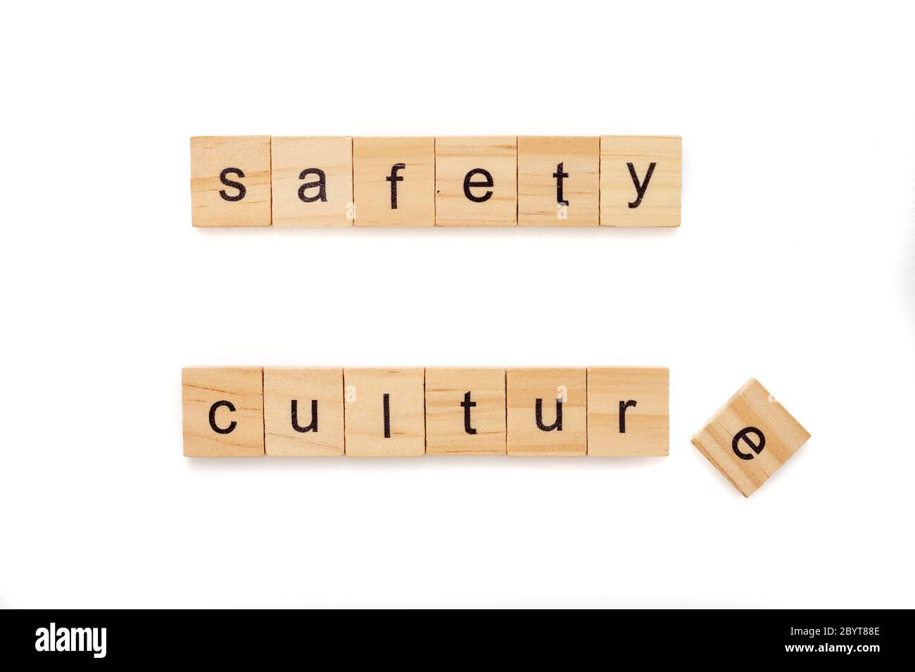 Safety Culture. Generic wood Scrabble letter tiles spelling the words ...