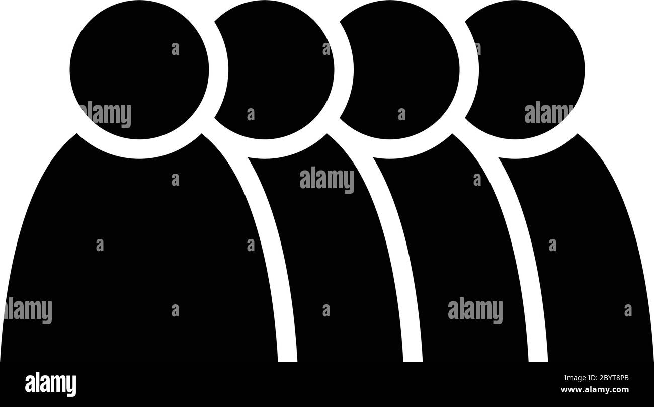 4 people icon. Group of persons. Simplified human pictogram. Modern ...