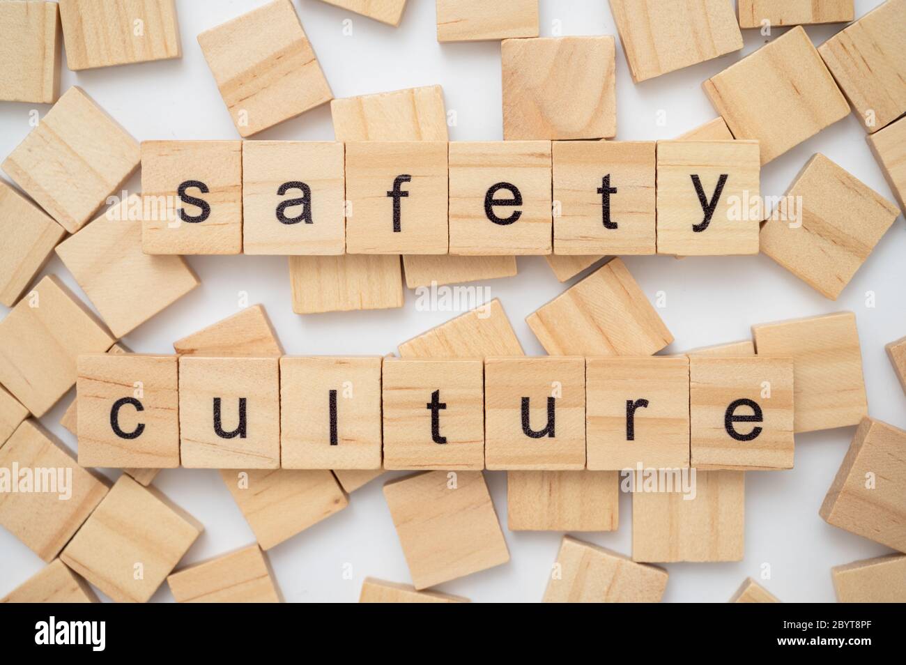 Safety Culture. Generic wood Scrabble letter tiles spelling the words ...