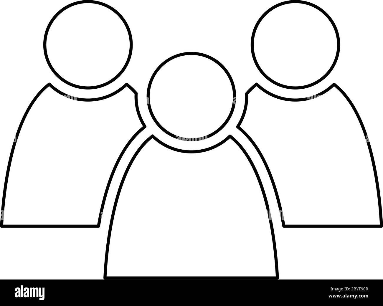 3 people icon. Group of persons. Simplified human pictogram. Modern ...