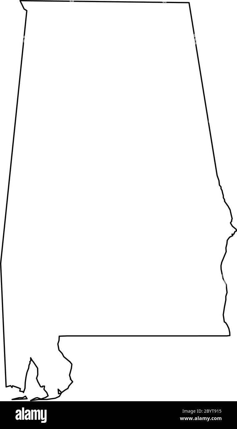County Outline Map Alabama