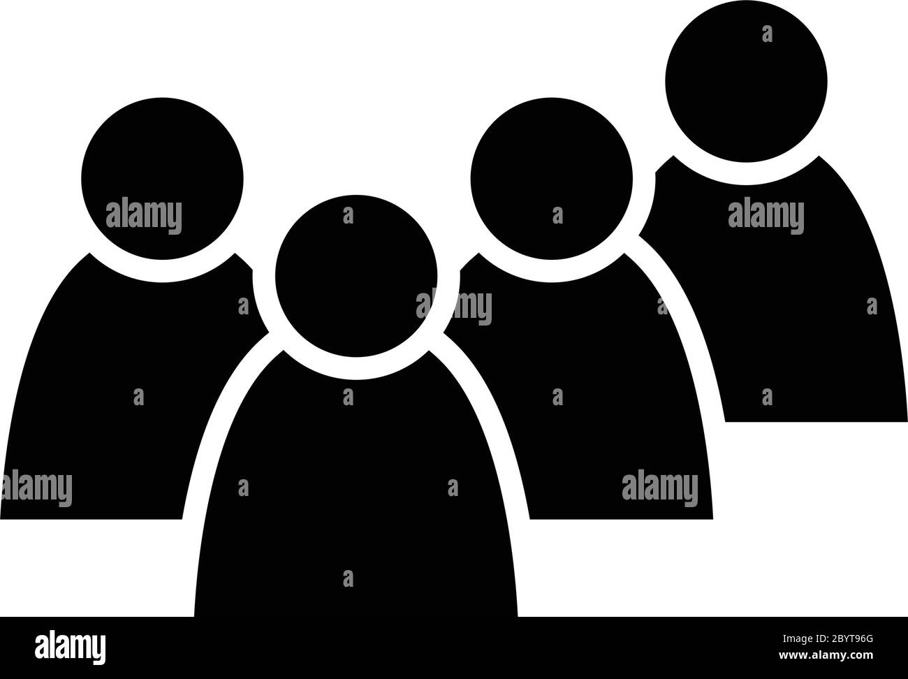 4 people icon. Group of persons. Simplified human pictogram. Modern ...