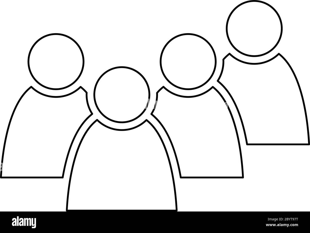 4 people icon. Group of persons. Simplified human pictogram. Modern ...